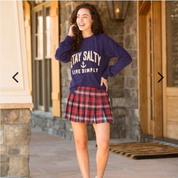 Simply Southern | Skirts | Nwt Simply Southern Plaid Pleated Mini Skirt ...